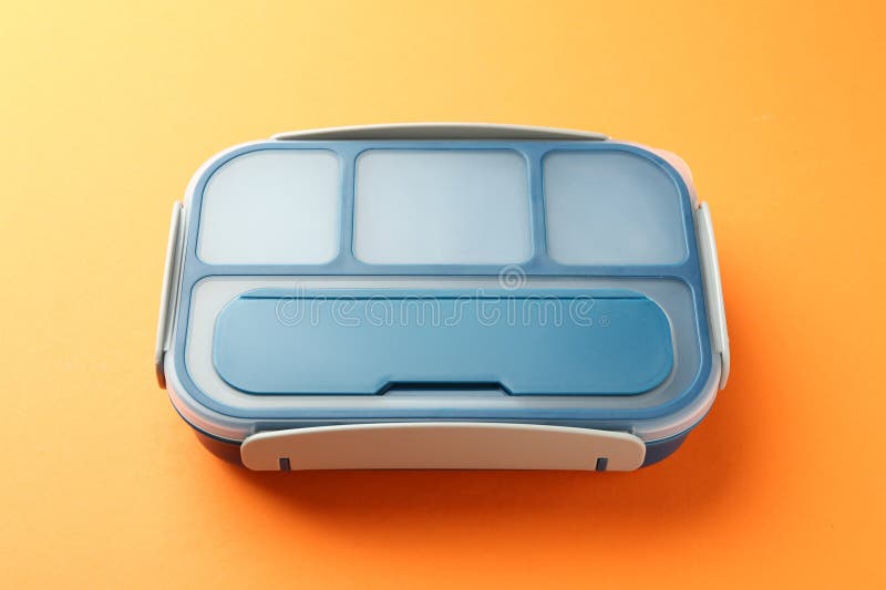 One Bright Lunch Box Orange Background Stock Photos - Free & Royalty ...