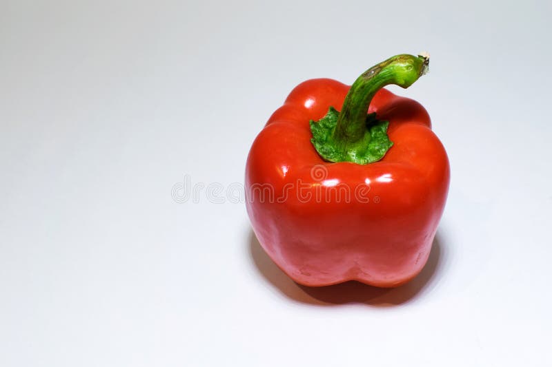 One Bright Shiny Red Pepper Stock Photo - Image of ripe, gourmet: 110072296