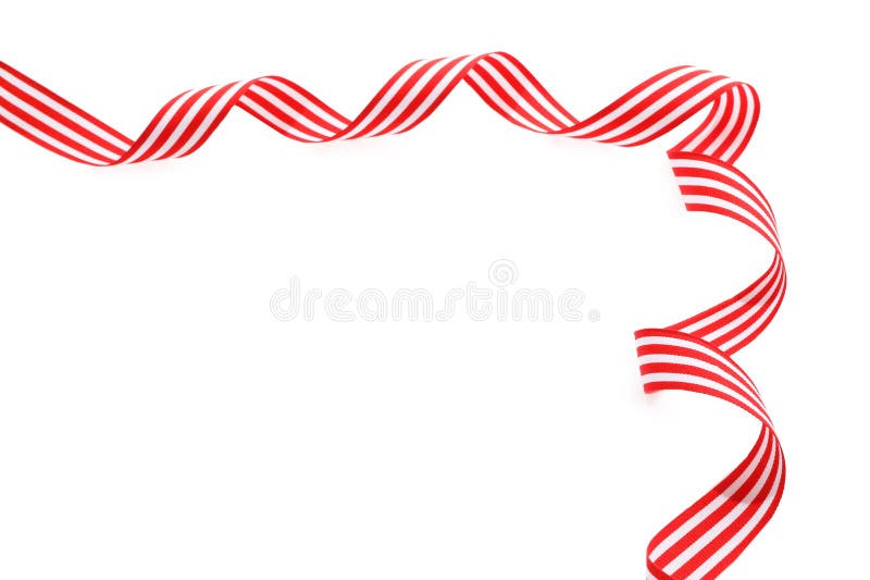 One Bright Striped Ribbon Isolated on White Stock Image - Image of ...