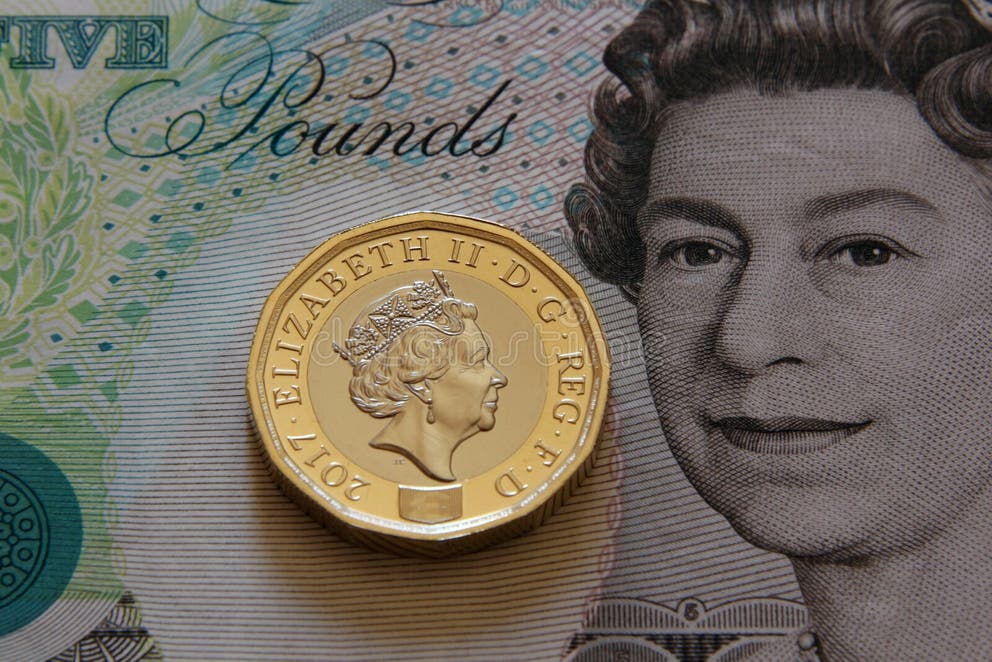 One British Pound, New Type 2017 Editorial Image - Image of coat ...