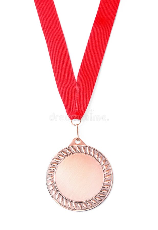 One Bronze Medal Isolated on White, Top View Stock Image - Image of ...