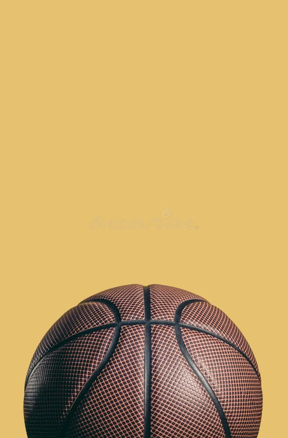 A Brown Basketball on a White Isolated Background. Top View. Stock ...