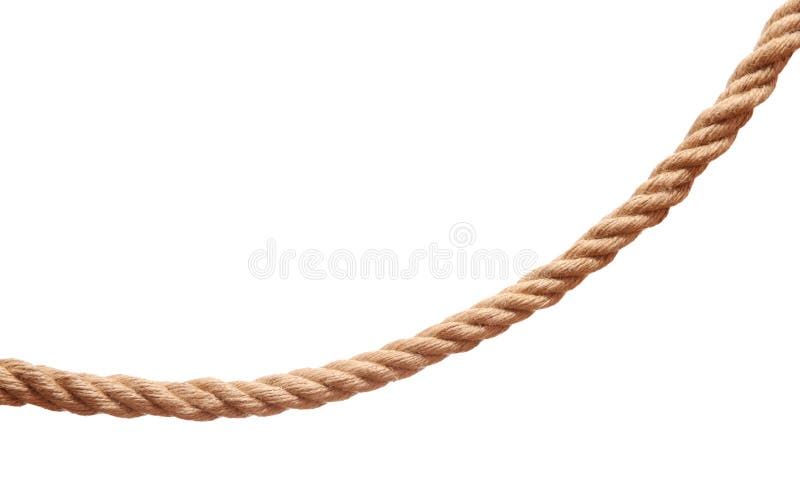 One Brown Braided Rope Isolated on White Stock Photo - Image of ...