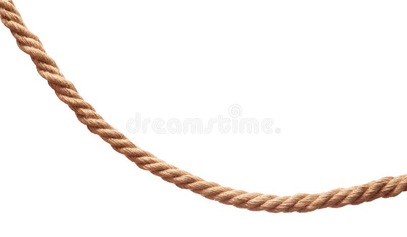 One Brown Braided Rope Isolated on White Stock Photo - Image of color ...