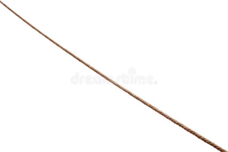 One Brown Braided Rope Isolated on White Stock Photo - Image of ...