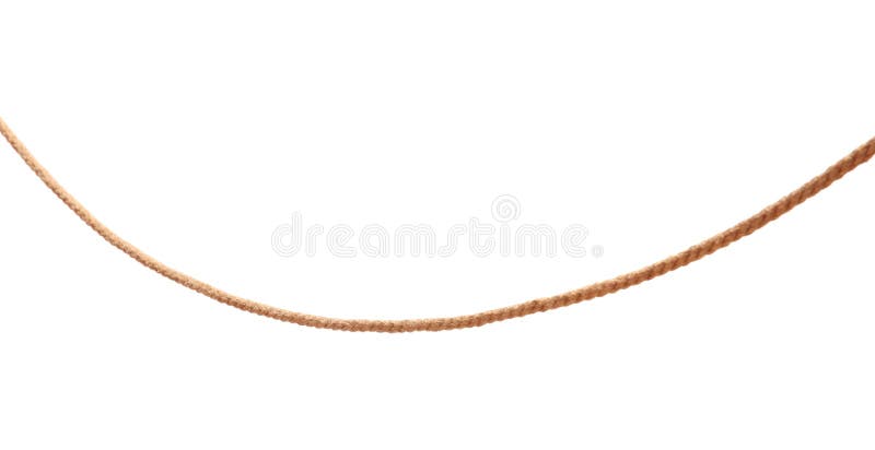 One Brown Braided Rope Isolated on White Stock Photo - Image of cordage ...