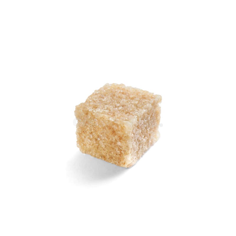 One Brown Sugar Cube Isolated Stock Image - Image of piece, health ...