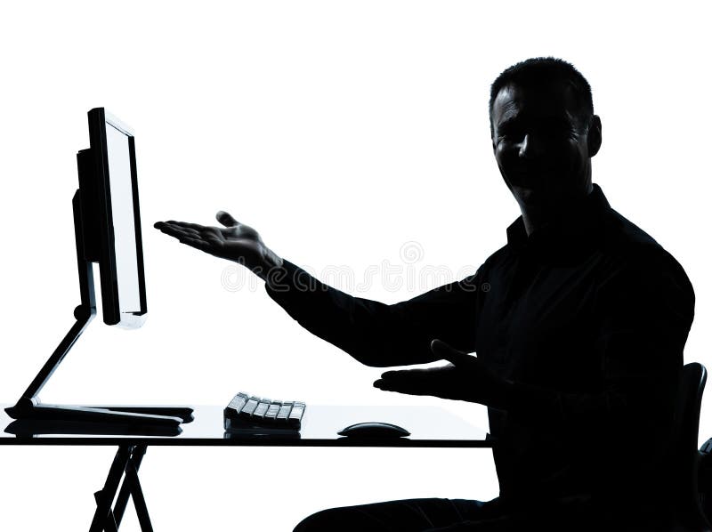 5,966 Man Computer Silhouette Stock Photos - Free & Royalty-Free Stock ...