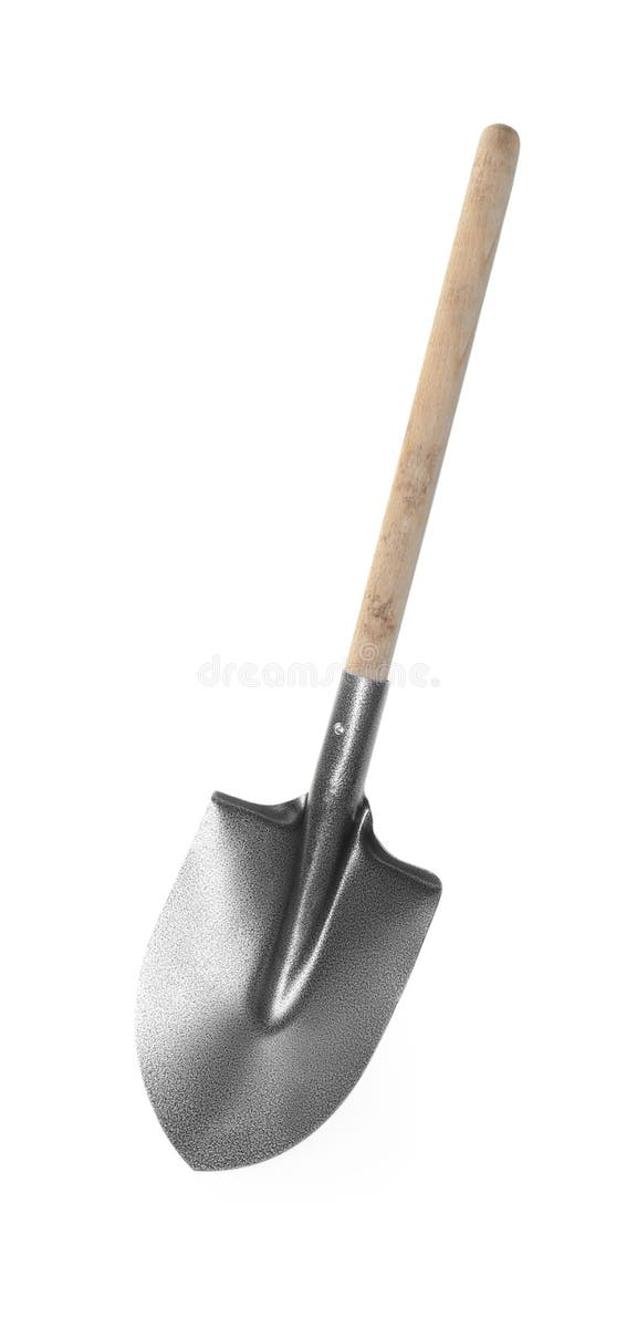 One Camping Shovel Isolated on White. Hand Tool Stock Photo - Image of ...
