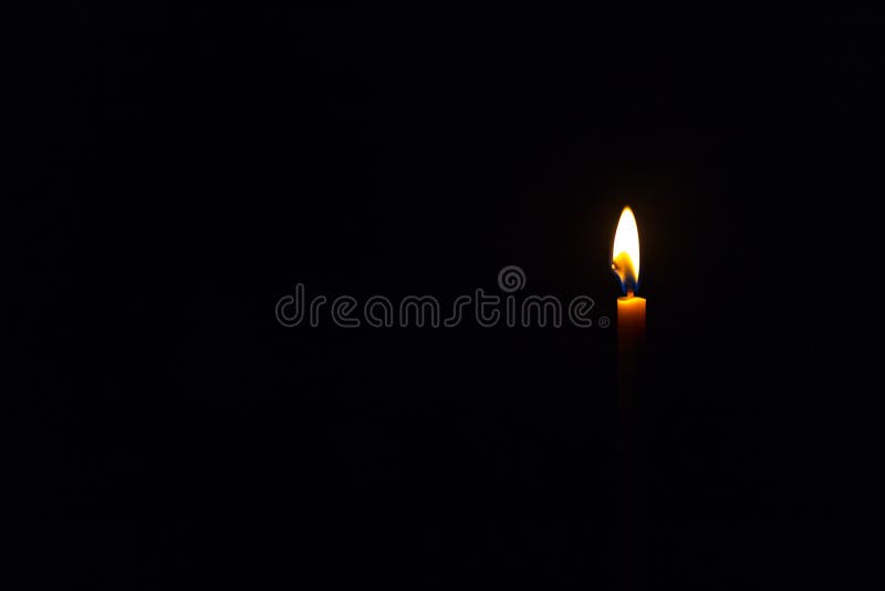 One Candle Flame Light at Night Stock Image - Image of drawing, graphic ...