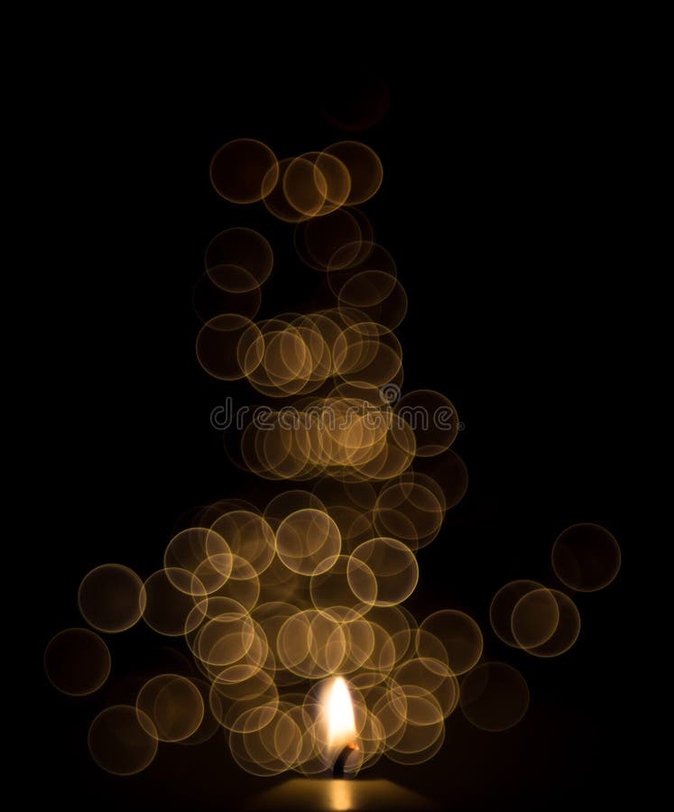 One Candle Flame at Night with Bokeh Stock Image - Image of drawing, candle: 85147293