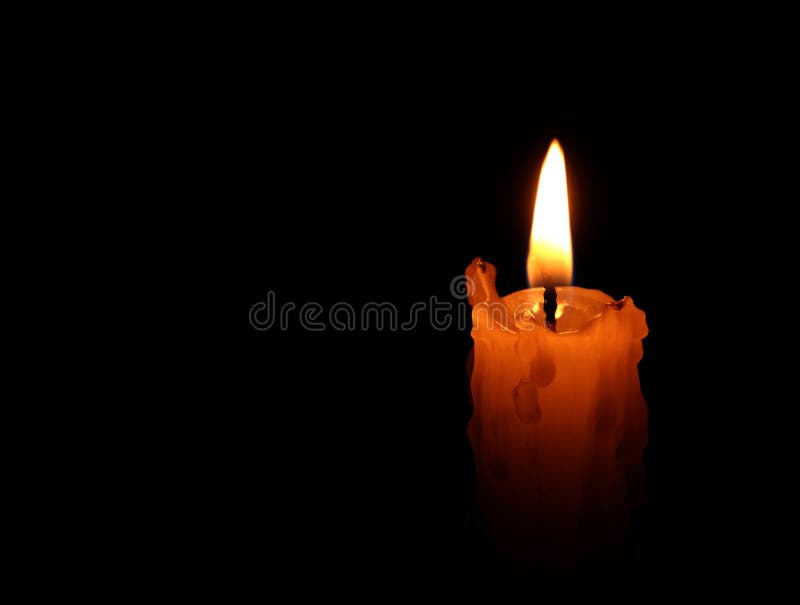 One a Candle Flame at Night Closeup Stock Photo - Image of darkness ...