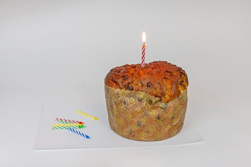 One Candle Cake stock image. Image of single, festive - 238537015