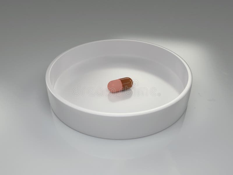One Capsule in a Laboratory Dish Stock Illustration - Illustration of ...