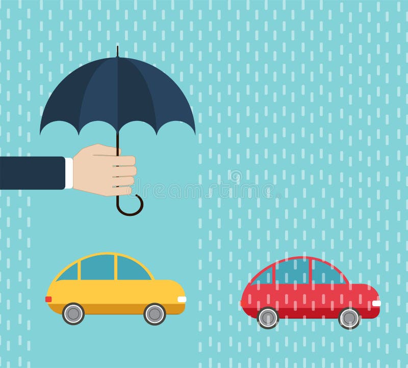 One Car Under Protection by Umbrella, Another - without Insurance Stock ...