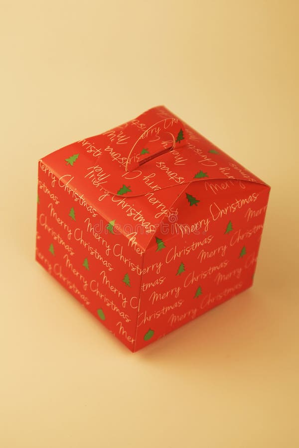 One Cardboard Boxes with Christmas Theme Printed Stock Image - Image of ...