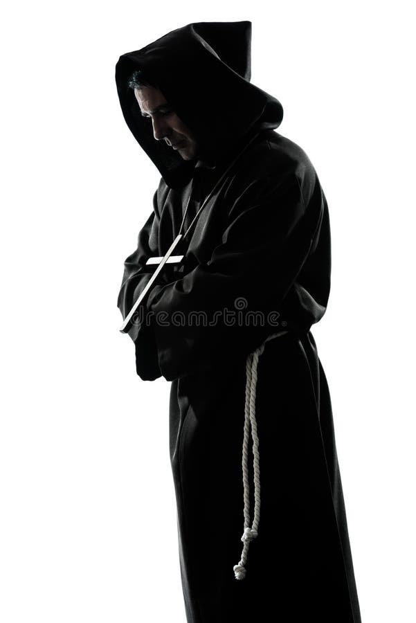 Man Monk Priest Silhouette Praying Stock Image - Image of religious ...