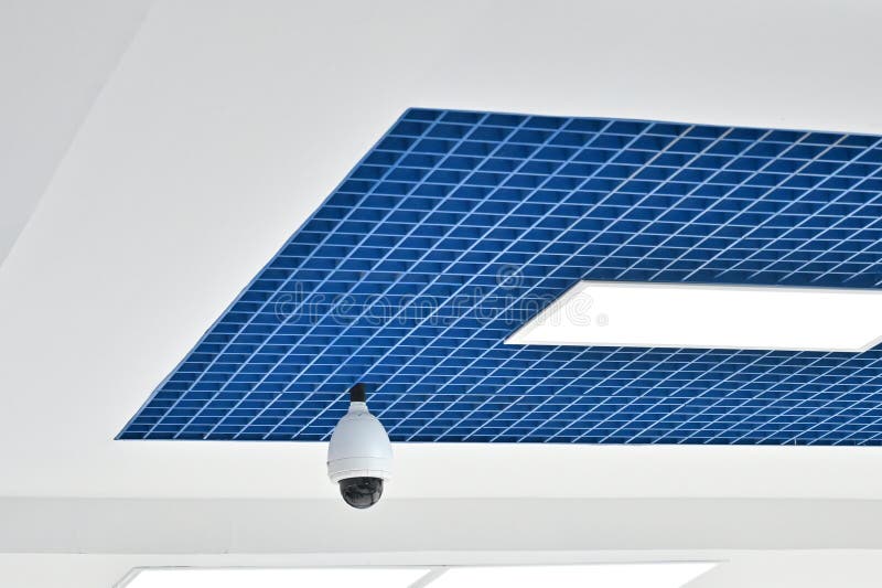 One CCTV on the ceiling stock photo. Image of surveillance - 277606480