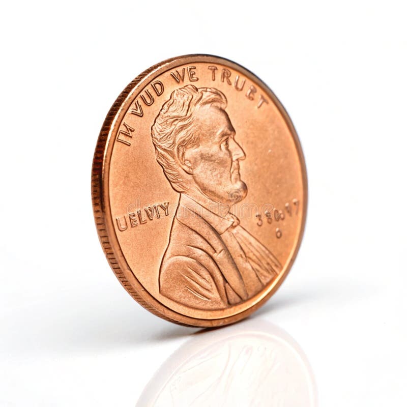 One Cent Coin Isolated on White Background Stock Illustration ...