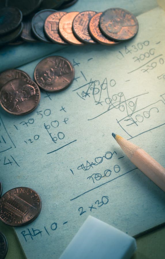 One Cent Coins Place on Scrap Paper Stock Photo - Image of costs, coin ...