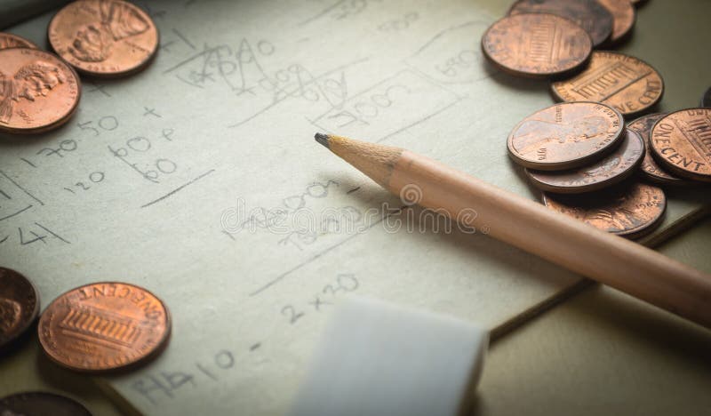 One Cent Coins on Scrap Paper Stock Image - Image of finance, financial ...