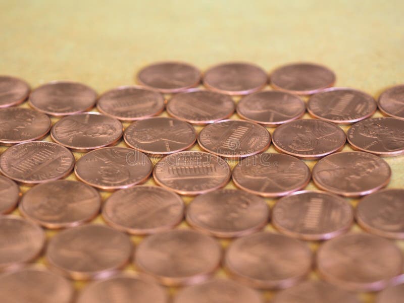 One Cent Dollar Coins, United States Stock Image - Image of dollar ...