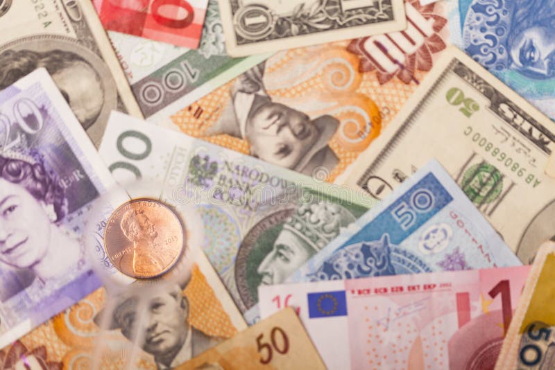 One Cent on Money Background Editorial Stock Image - Image of isolated ...