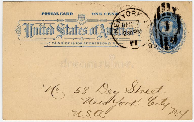One cent US postcard e stock photo. Image of grunge, retro - 1436904