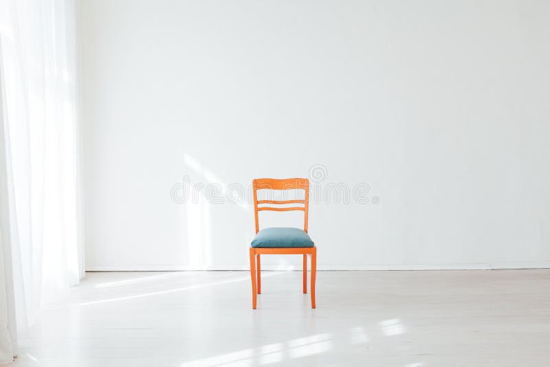 One Chair in the Interior of an Empty White Room Stock Image - Image of ...