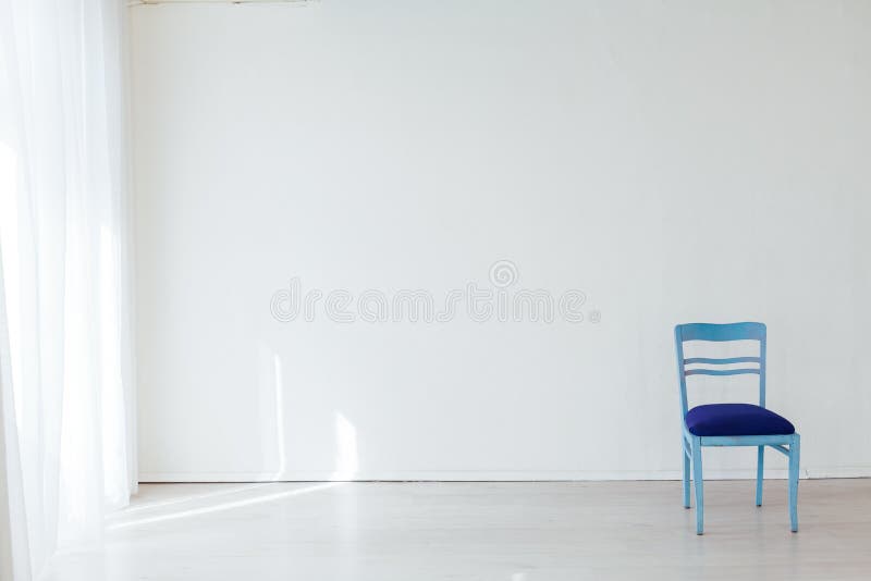 One Chair in the Interior of an Empty White Room Stock Image - Image of ...