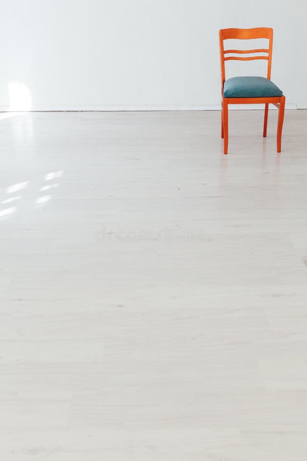 One Chair in the Interior of an Empty White Room Stock Photo - Image of ...