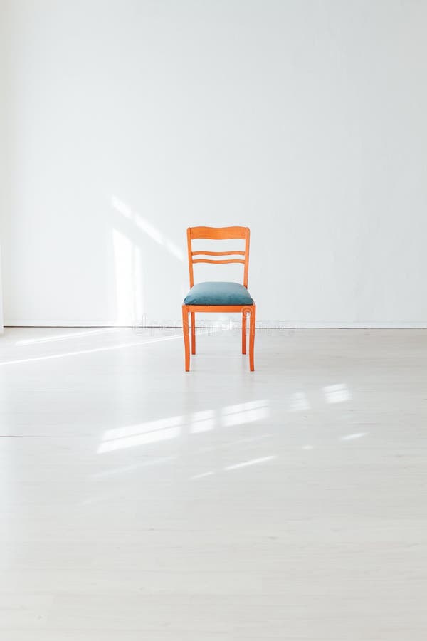 One Chair in the Interior of a White Empty Room Stock Photo - Image of ...