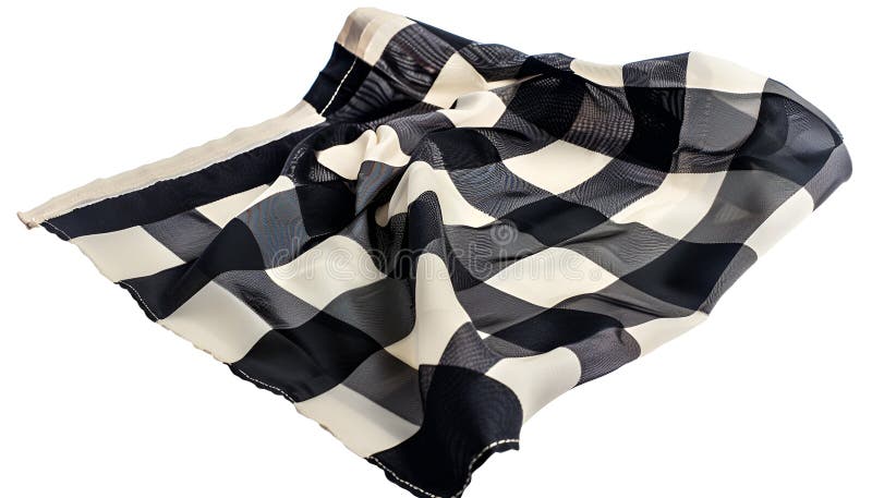 One Checkered Finish Flag Isolated on White Stock Photo - Image of ...