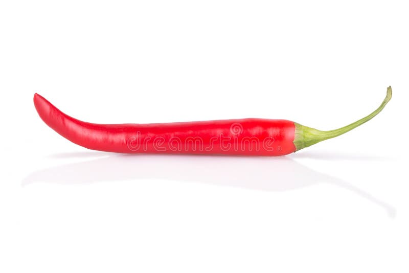 One Chilli Peppers on White Background Stock Image - Image of health ...