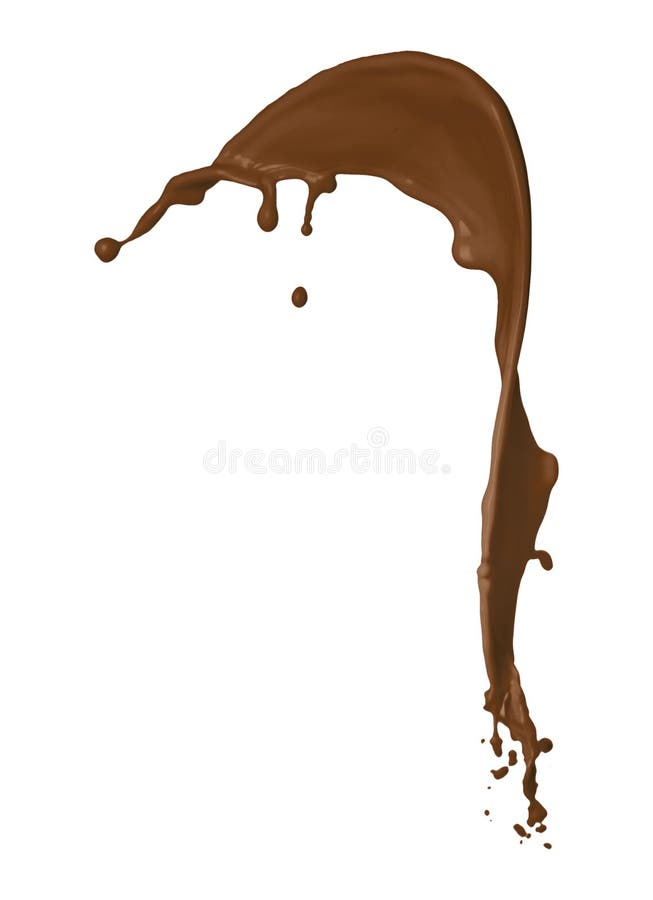 One Chocolate Color Splash on White Background Stock Photo - Image of ...