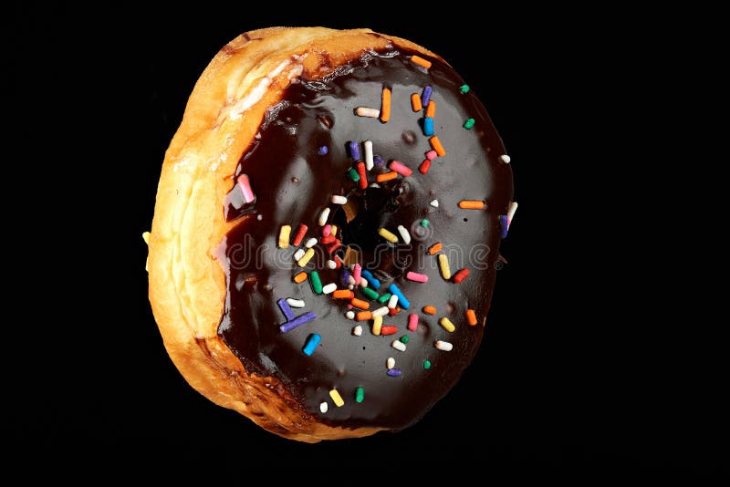 One chocolate donut stock photo. Image of view, glazed - 74702498