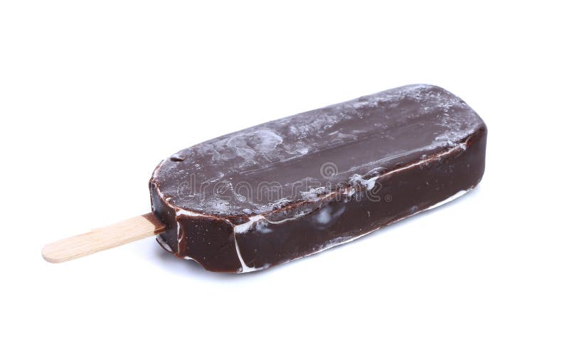 One Chocolate Vanilla Ice Cream on Stick. Stock Photo - Image of stalk ...