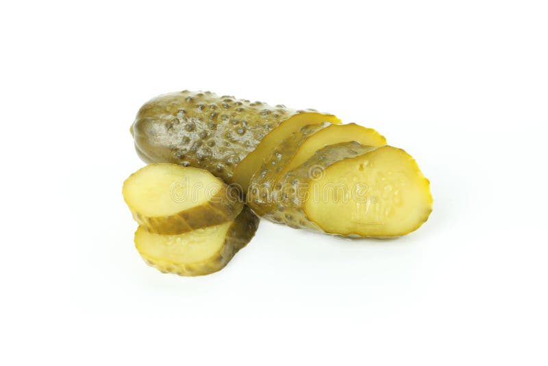 One Chopped Pickle Isolated on White Stock Photo - Image of fresh, food ...