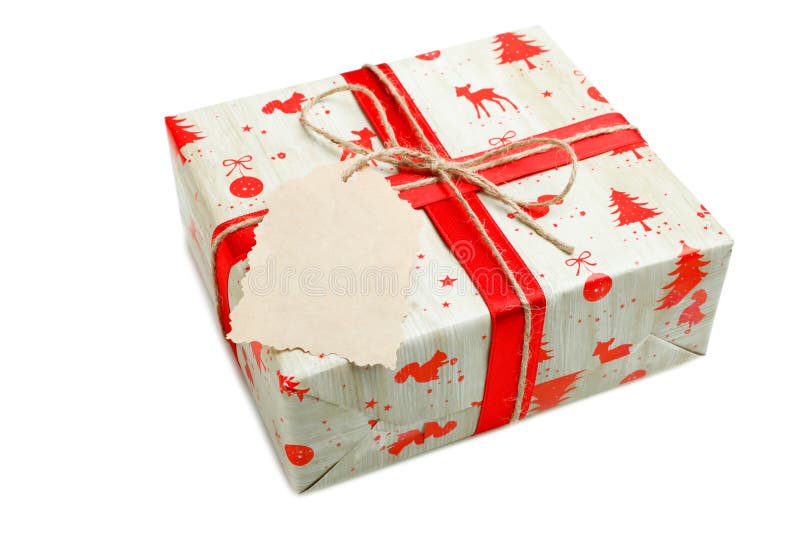 One christmas gift stock image. Image of packaging, isolated - 134014311