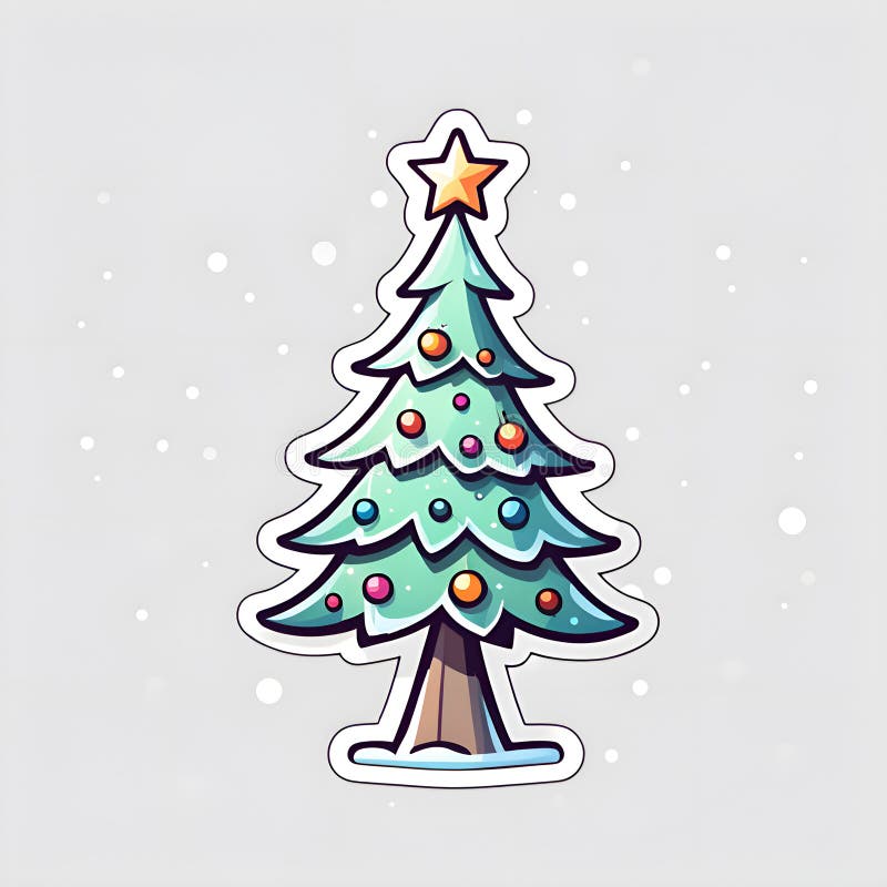 One Christmas Tree on a White Background Stock Illustration ...