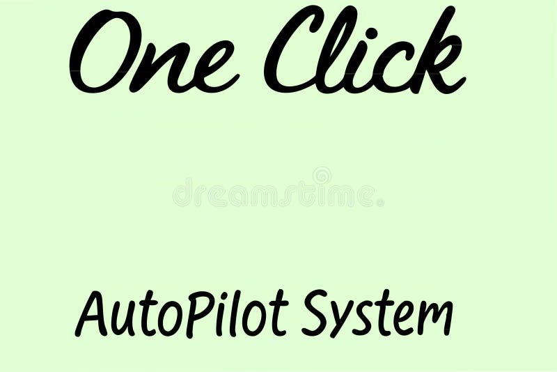 One Click Autopilot System Sign on Green Stock Illustration ...