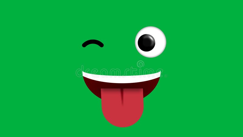 One Close Eye and Open Eye Zany Expression Emoji Stock Illustration ...