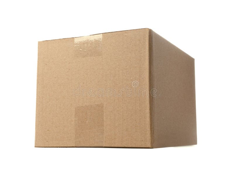 One Closed Cardboard Box on White Background Stock Image - Image of ...