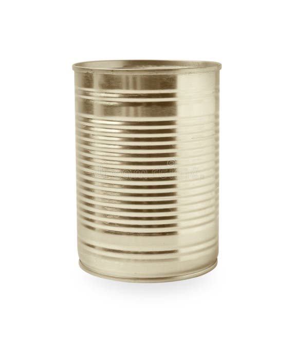 One Closed Tin Can Isolated on White Stock Image - Image of canned ...