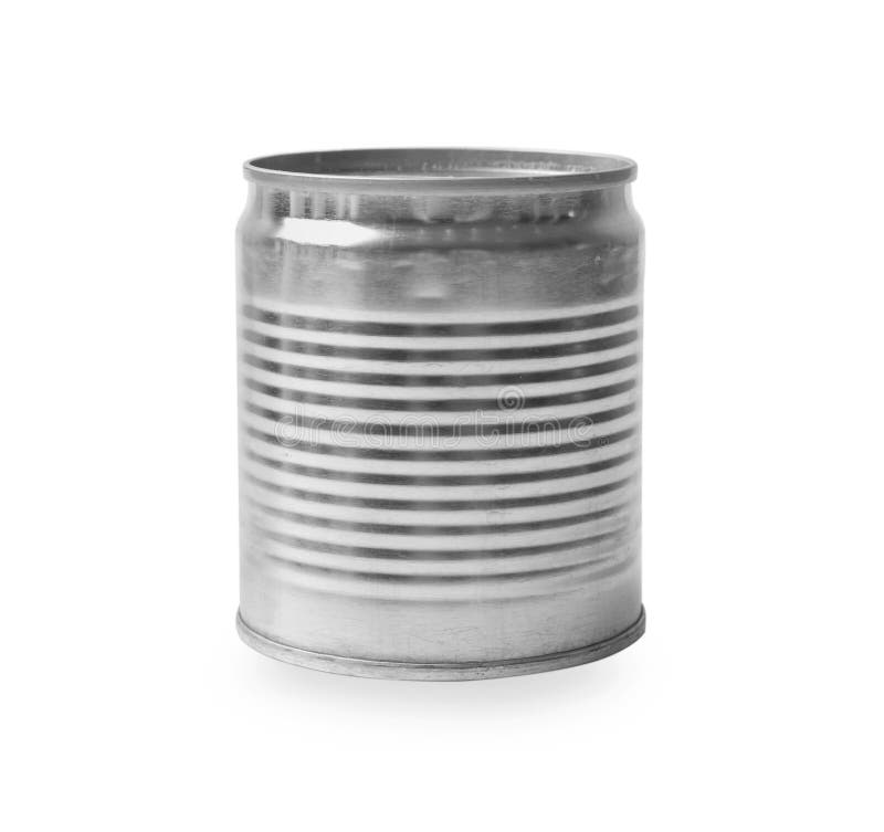 One Closed Tin Can Isolated on White Stock Photo - Image of dinner ...