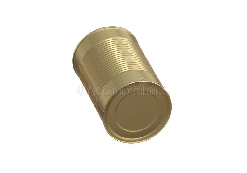 One Closed Tin Can Isolated on White Stock Illustration - Illustration ...
