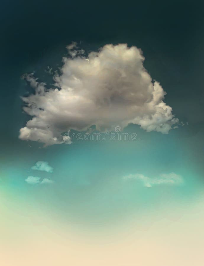 One Cloud in the Dark Blue Sky. Toned Background Stock Image - Image of ...