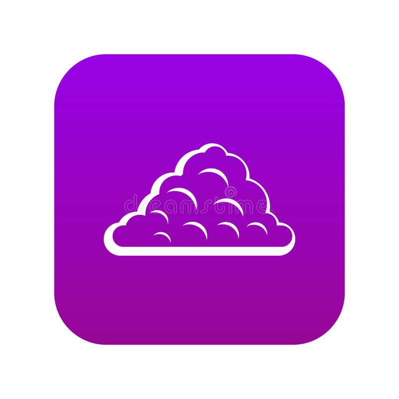 One Cloud Icon Digital Purple Stock Vector - Illustration of sign ...