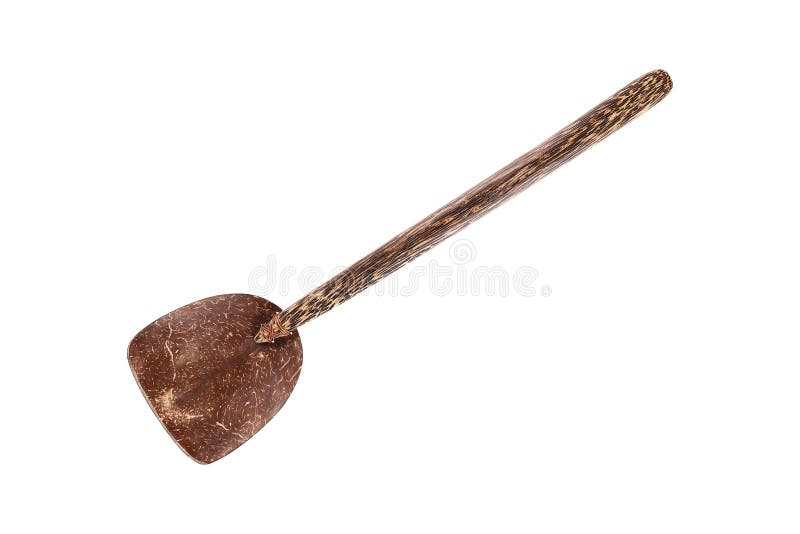 One Coconut Shell Ladle Isolated on White Stock Photo - Image of handle ...