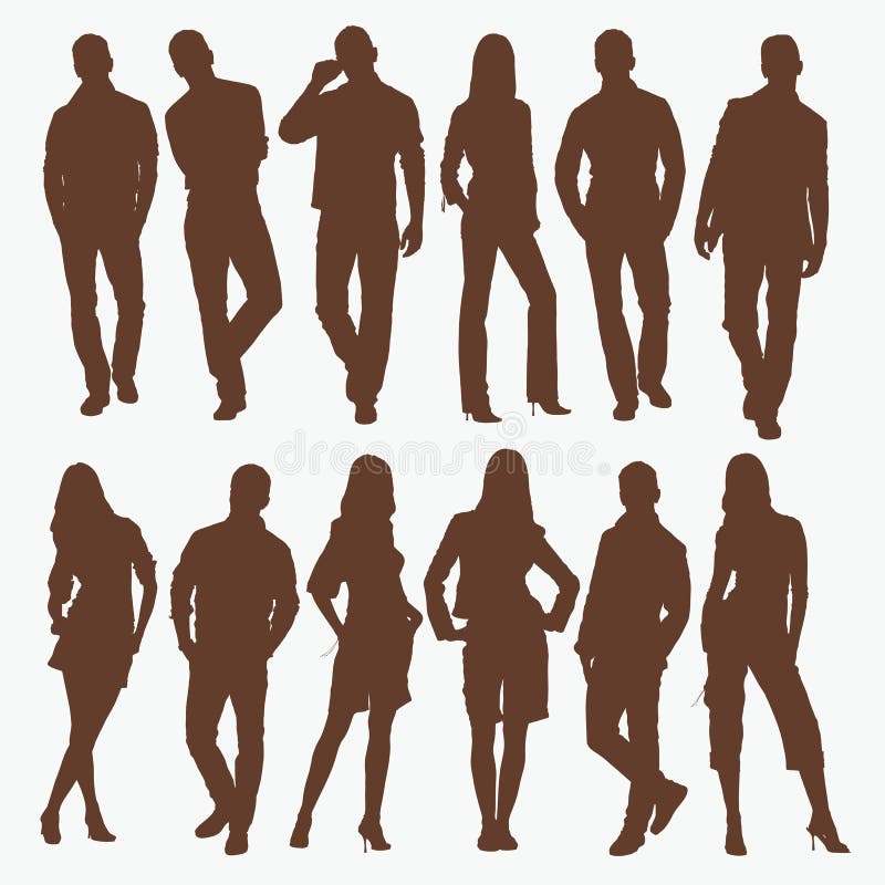 People silhouette stock vector. Illustration of female - 4978091